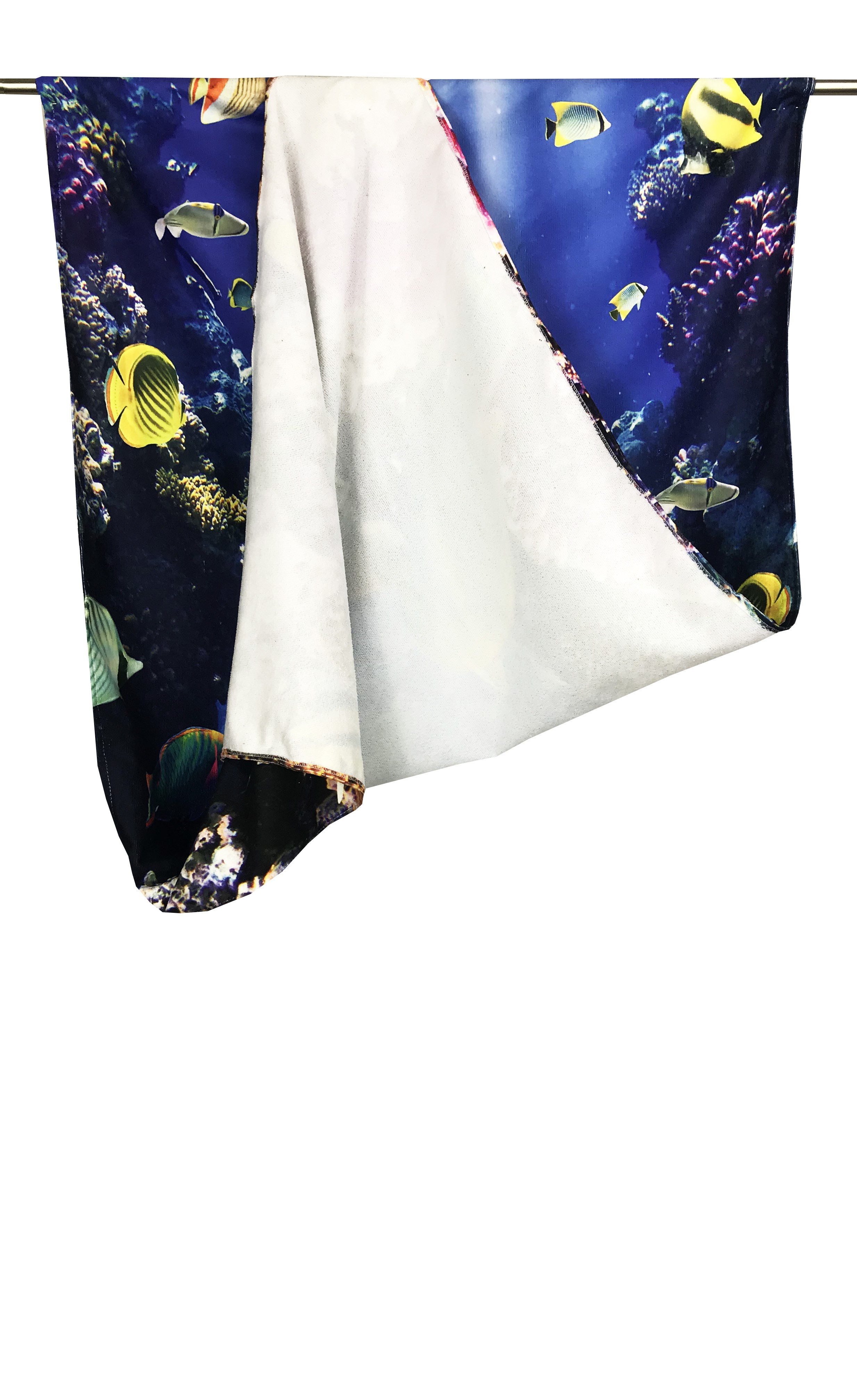 TELO MARE in spugna FONDALE MARINO misura grande cm. 90 X 170