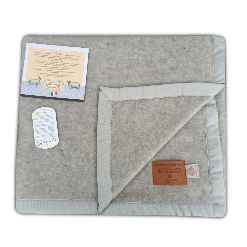 COPERTA Invernale IN PURA LANA MIMOSA-ANIROS Made in Italy Misura 1 PIAZZA