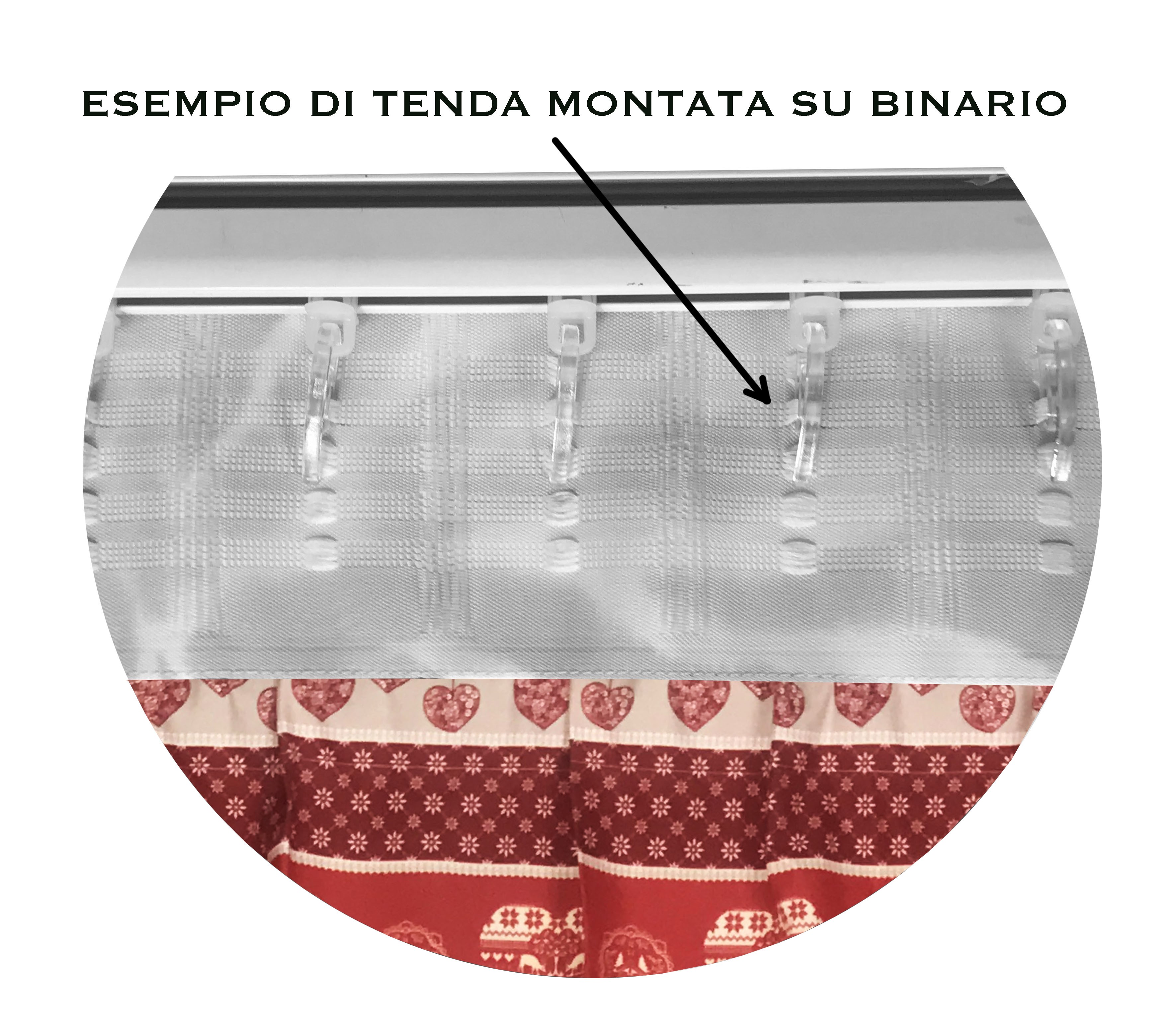 TENDA TIROLESE ROSSA in stile montanaro CM. 180X280 MADE IN ITALY